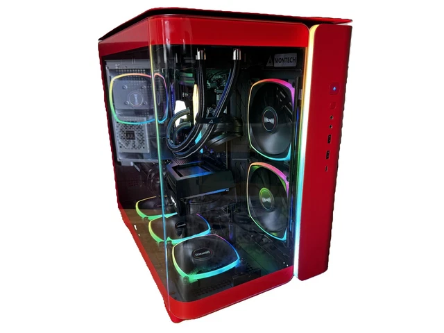 BIG RED GAMING PC. Ryzen 7 7800 X3D, AMD RX9070XT. Beautiful to behold ...