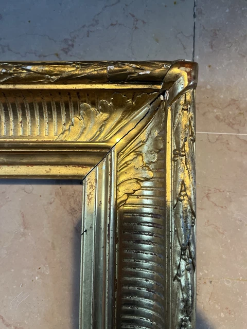 ANCIEN CADRE DORÉ à la feuille – Style Louis-Philippe – Feuillure 36 x ...