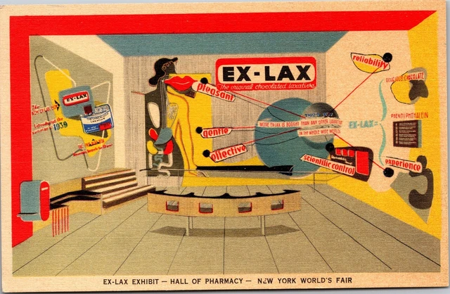 EX-LAX EXHIBIT, 1939 New York World's Fair Hall of Pharmacy Vintage ...