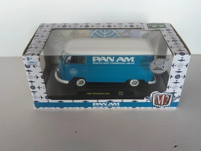 **NEW** M2 MACHINES 1:24 Scale 1960 VW Delivery Van Pan Am R90 21-18 ...