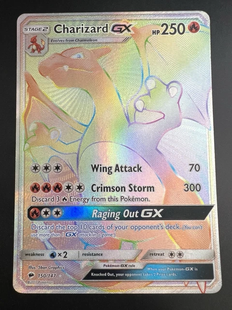 CHARIZARD GX - 150/147 - Pokemon Burning Shadows Sun & Moon Secret Rare ...