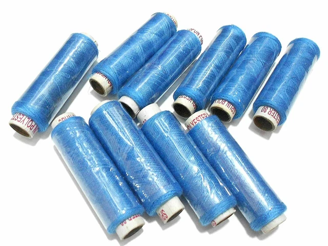 TRADITIONAL SEWING THREAD Color Turquoise Blue Each 800 Meter 20 Pcs ...
