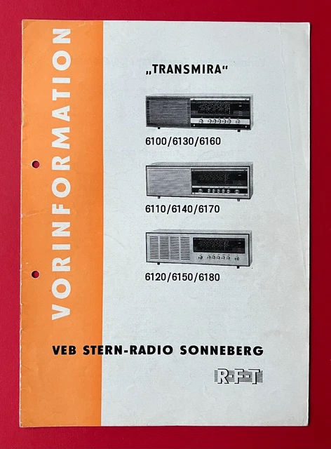 DDR RFT VORINFORMATION VEB Stern Radio Sonneberg 1968 TRANSMIRA ...