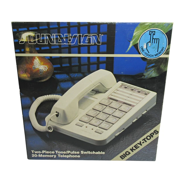 SOUNDESIGN 20 MEMORY Large Keypad Push Button Ivory Telephone Model ...