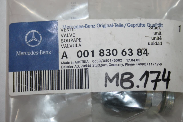 ORIGINAL MERCEDES BENZ LKW Ventil A0018306384 Klimaleitung MB.174 EUR ...