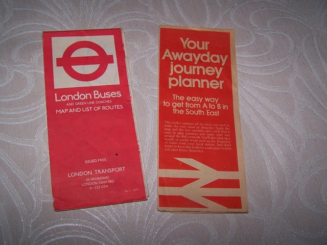 LONDON BUS & Green Line Coaches Map And List Of Routes, 1977 & SE train ...