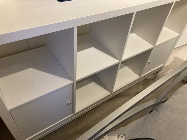 IKEA KALLAX SHELVING unit white (77x39x147 cm) 8 shelf With Raised Legs ...