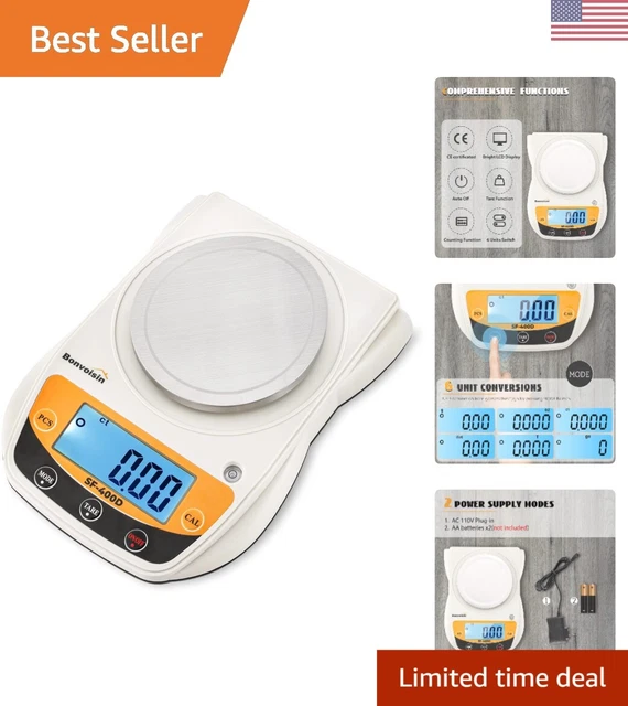 DIGITAL LAB SCALE 600g x 0.01g Precision Electronic Scale LCD Display ...