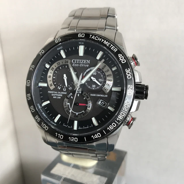 CITIZEN MEN ECO-DRIVE Chrono A-T Alarm Radio Controlled Bracelet ...