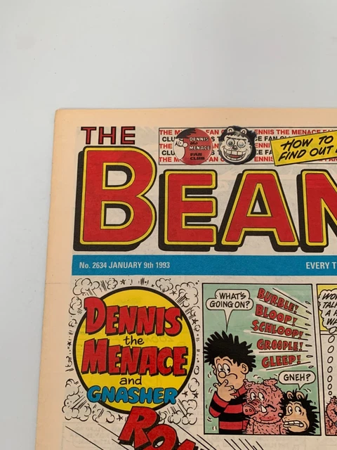 THE BEANO NO. 2634 January 9th 1993 Vintage Collectible Comics Magazine ...