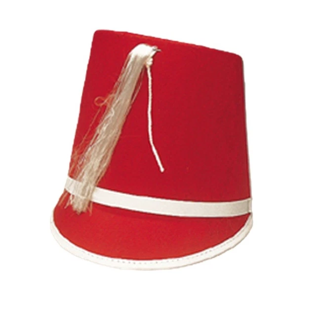 RED/WHITE DRUM MAJOR Hat - Costume Accessory - *Slight Color Defect* £4 ...