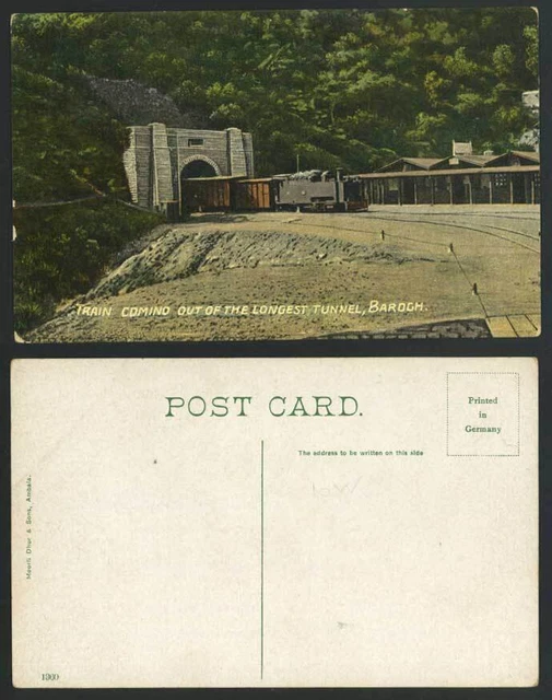 INDIA OLD POSTCARD Locomotive TRAIN Coming Out of Longest Tunnel ...