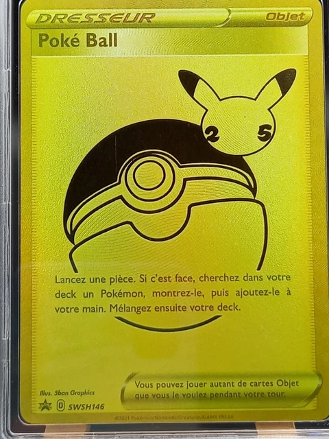 CARTE POKÉMON - Poké Ball Gold SWSH146 - Promo 25 Ans - FR - PCA 9.5 ...