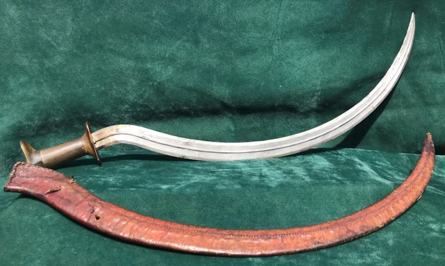 ANTIQUE RARE 1800'S Ethiopean Shotel Sword Dagger w Scabbard $1,100.00 ...