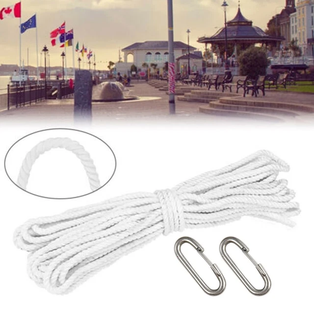 LONG AND FLEXIBLE Flagpole Lifting Rope 6MM Diameter Easy to Tie Knots ...