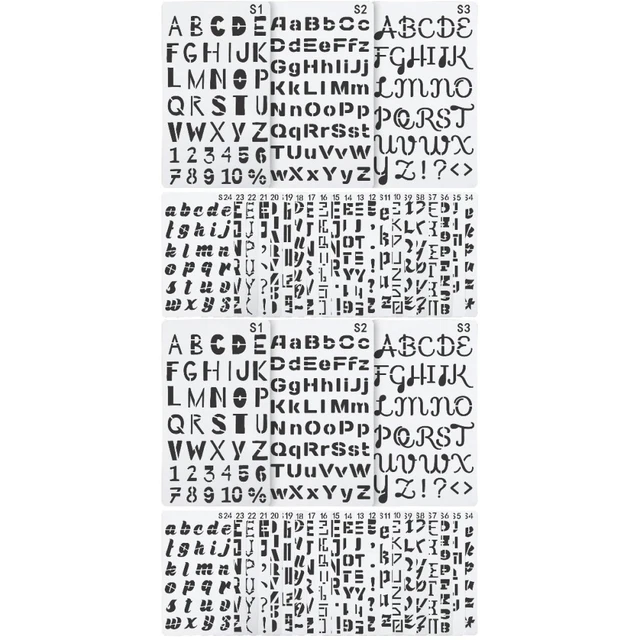 48 SHEETS ALPHABET Stencils Reusable English Letter Stencils Hollow-out ...