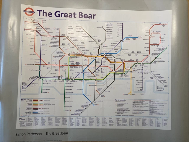 THE GREAT BEAR London Underground Map Lithographic Poster Simon ...