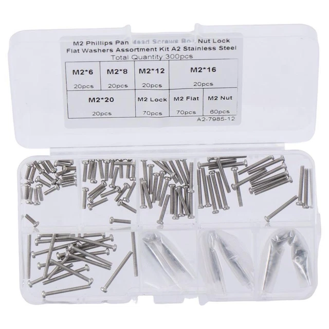 300PCS M2 BOLT Nut 6/8/12/16/20 Lock Washers Amateurs, Landlords ...