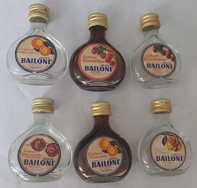 LOT DE 6 mignonettes liqueurs original Bailoni,Wachauer marillen destil ...