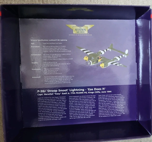 CORGI AA36602, P-38J 'Droop Snoot' Lightning 'Eze Does It', scale 1:72 ...