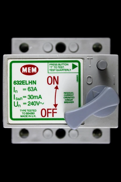 MEM 63 AMP 30mA DOUBLE POLE RCCB RCD 632ELHN £26.70 - PicClick UK