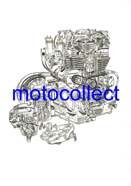 ROYAL ENFIELD BULLET Engine - Exploded view Technical Drawing..A3 size ...