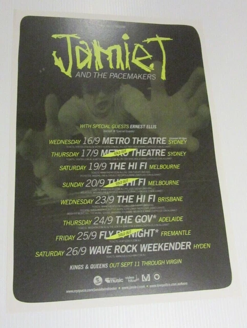 JAMIE T AND The Pacemakers Original Tour Poster EUR 40,32 - PicClick FR