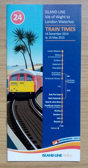 SOUTH WEST TRAINS Island Line Railway Timetable Spring 2015 - Isle Of ...