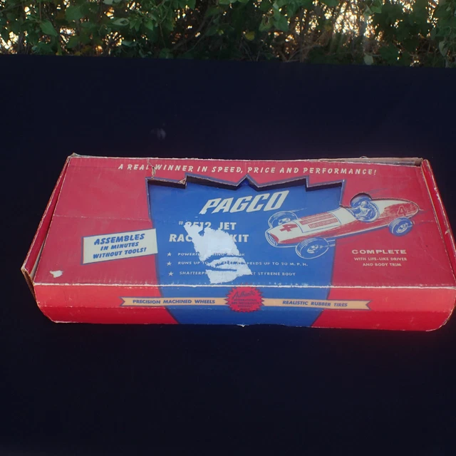 RARE VINTAGE PAGCO #2512 Jet Race Car NEVER ASSEMBLED WIND UP TOY $10. ...