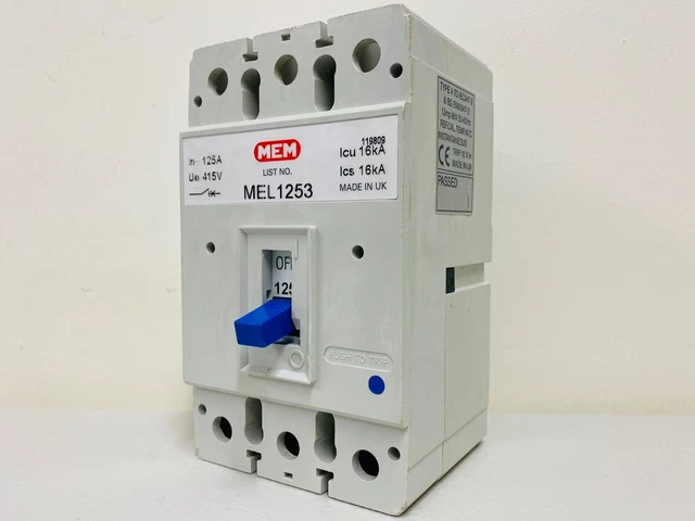 MEM 125 AMP 16kA Triple Pole 125A MCCB ~Bill TLE1253 ~ Memshield 2 ...