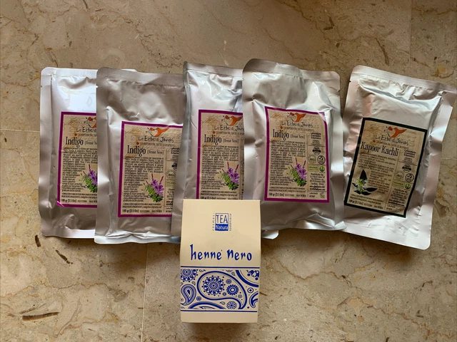 INDIGO ERBE DI Janas 4 Pacchetti Da 100 Gr+ Tea Natura 100gr +Kapoor ...
