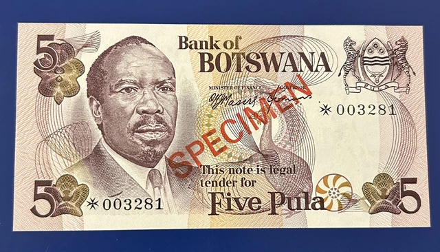 RARE BOTSWANA 5 Pula Banknote ND.1976 Specimen Uncirculated £135.00 ...