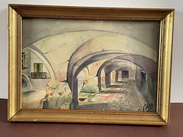 ANCIEN TABLEAU DESSIN Aquarelle 1932 - Signé EUR 39,00 - PicClick FR