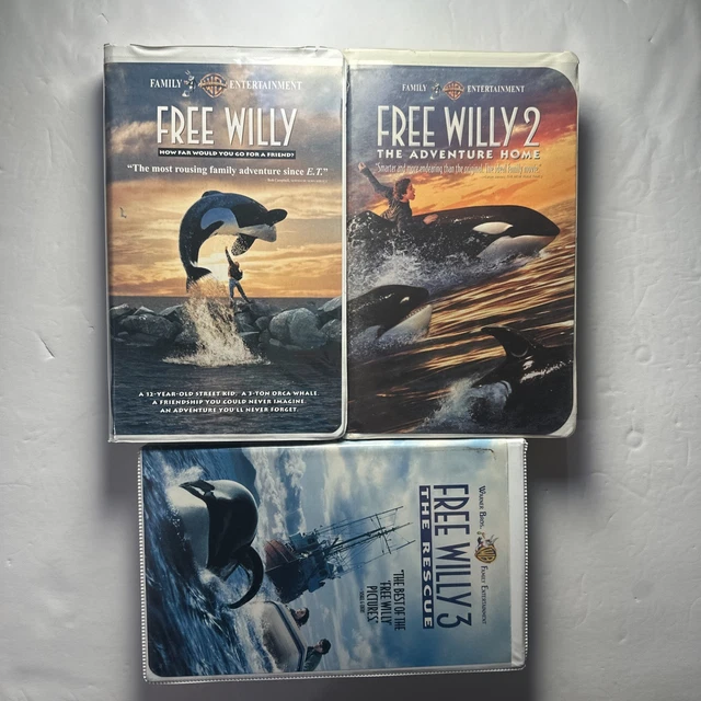 &FREE WILLY& 1 2 3 VHS with Cases Clamshells $12.99 - PicClick CA