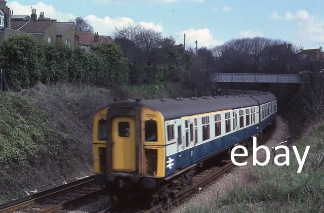 ORIGINAL 35MM RAILWAY SLIDE SR EMU 7335 on PRESTON PARK CURVE 5/4/80. £ ...