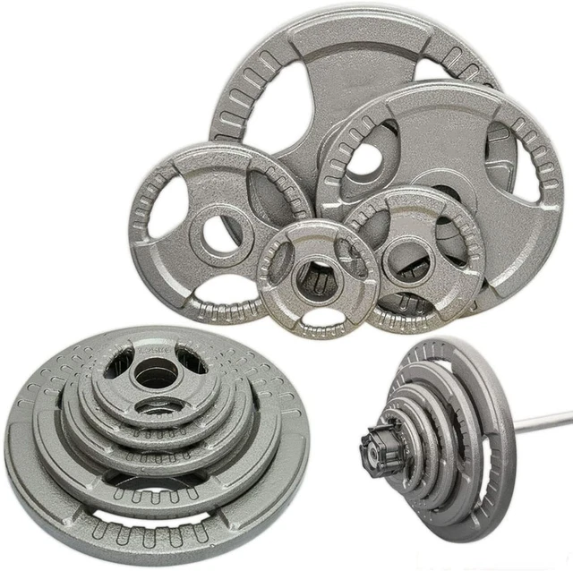 AJX OLYMPIC WEIGHT Plates Set, Home Gym Lifting Training, Tri-grip Iron ...