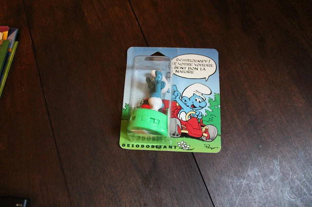 SCHLEICH SMURF CAR Fan Freshener Version 2 Puffi Smurf Smurf Smurf 1991 ...