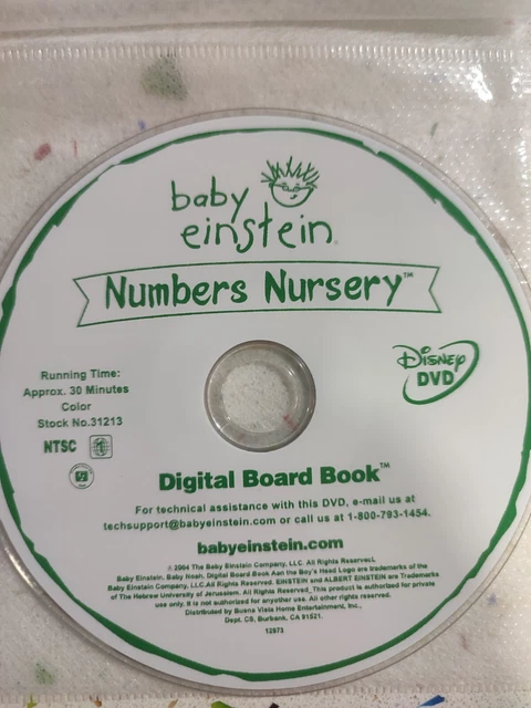 BABY EINSTEIN DVD Numbers Nursery DVD No Box Loose $33.64 - PicClick AU