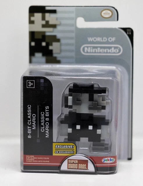 WORLD OF NINTENDO 8-Bit Classic Mario Figure Jakks Pacific 2015 B&W 2.5 ...