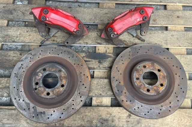 MERCEDES CLK W209 W203 4 Pot Piston Brembo Calipers + Discs Front Left ...