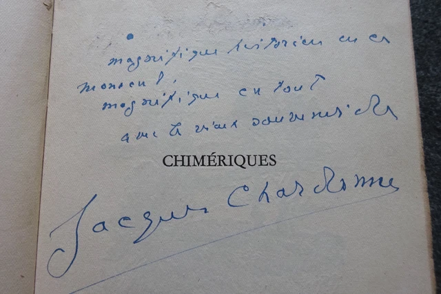 ÉDITION ORIGINALE SIGNÉE Jacques Chardonne-Chimérique-1948-Illus. André Jordan EUR 4,50 ...