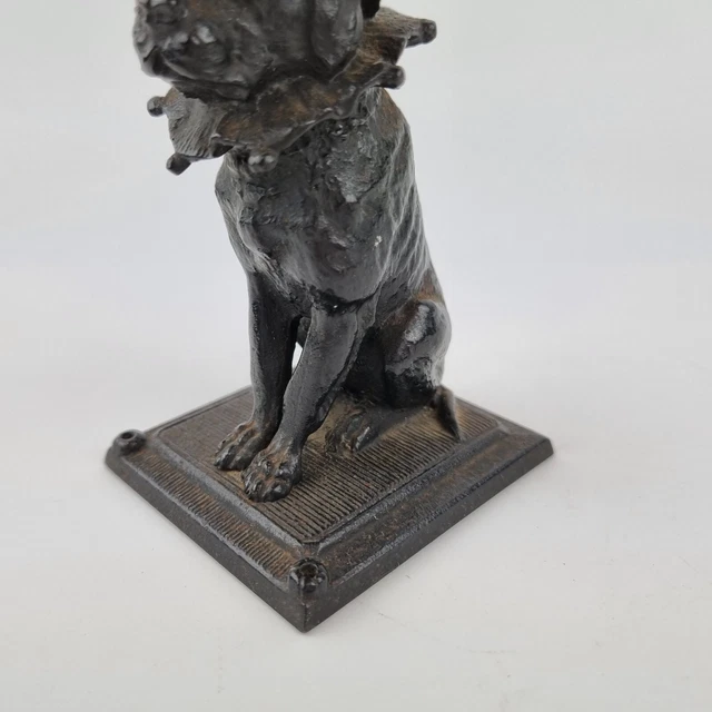 ANTIQUE E. G. Zimmermann Cast Iron Figure Dog In Hat & Ruff Match ...