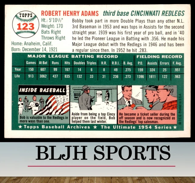 1994 TOPPS ARCHIVES 1954 #123 Bobby Adams Cincinnati Reds EUR 1,76 ...