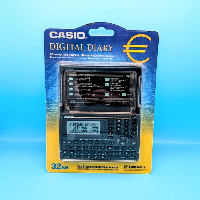 CASIO DIGITAL DIARY 32KB SF-3300ER Euro Conversion, To Do, New Old ...