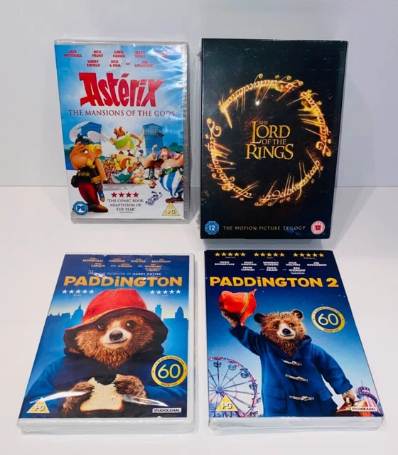 DVD BUNDLE PADDINGTON 1 2, Asterix Mansions Gods, The Lord of the Rings ...