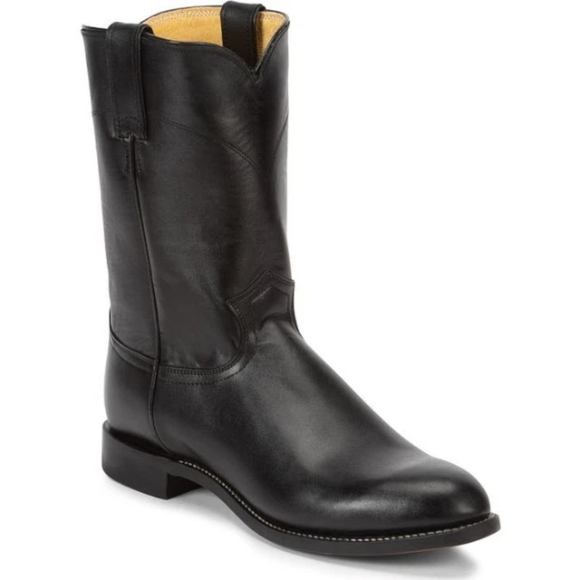 JUSTIN JACKSON ORIGINAL Black Roper Western Cowboy Boot Men's Size 8 ...