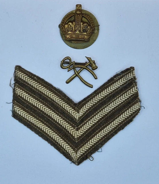 WW1 BRITISH ARMY Sergeant Major R.E.M.E Artificer Embroidered Stripes ...