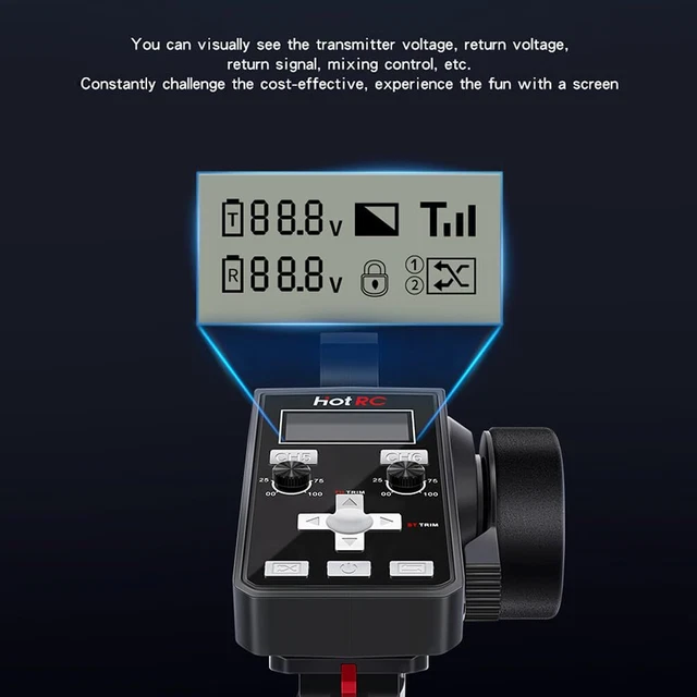 HOTRC CT-6A RC Transmitter and Receiver 6 Channel 2.4ghz Hand ...