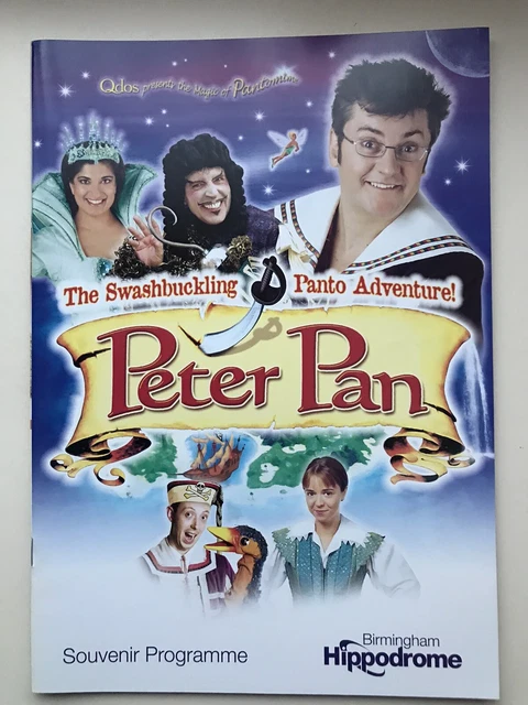 PETER PAN PANTO / Pantomime Programme Birmingham JOE PASQUALE TOBY HULL ...