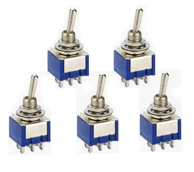 5 ST. MINIATUR Kippschalter Schalter Mini Schalter 2 x UM EIN-EIN (ein ...